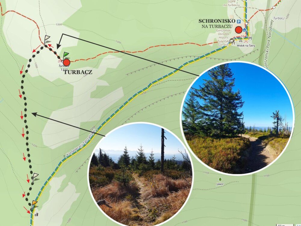 Turbacz: najkrótszy szlak i najszybsza trasa - Górska Ścieżka